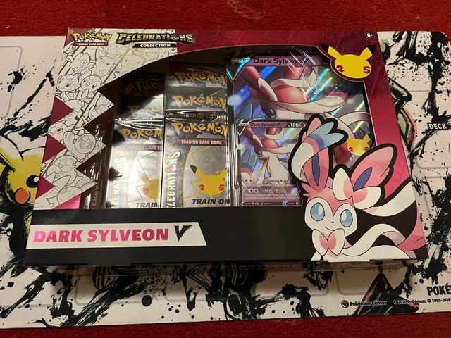 POKEMON TCG 25TH Anniversary Celebrations Dark Sylveon V Collection Box ...