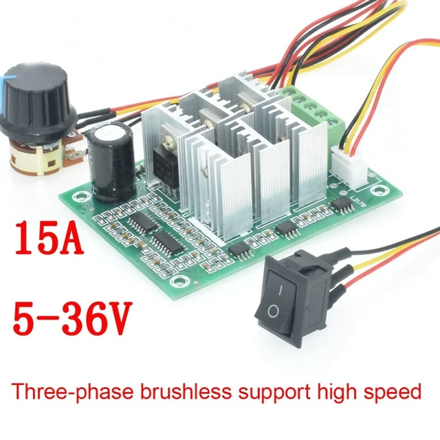 DC 5-36 V regolazione velocità motore, regolatore velocità motore PWM, interruttore, 15 A, S9276 ...