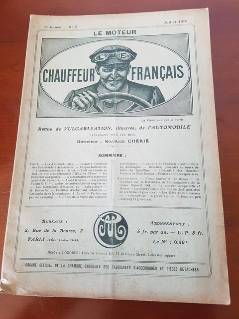 REVUE AUTOMOBILE LE moteur chauffeur français 1919 no5 EUR 20,00 ...