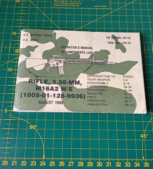 USMC M16A2 OPERATORS Manual , Us And USMC M16 Training Manual £19.50 ...