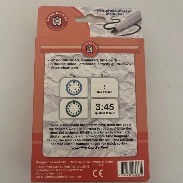 LEARNING CAN BE Fun Write and Wipe Cards Reusable Educational Flash ...