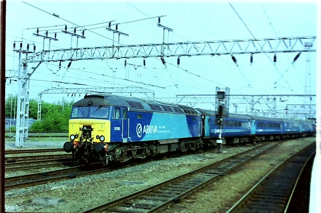 35MM RAILWAY COLOUR Negative Class 57 315 with matching Arriva stock at ...