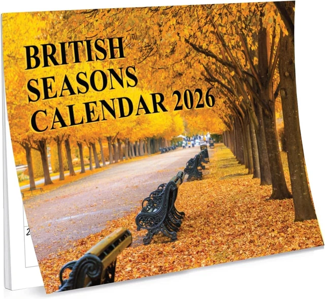 BRITISH CALENDAR 2026 UK British Changing Seasons 12 Month to View A4 ...