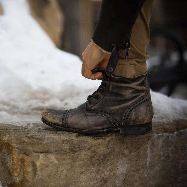 ALL SAINTS LEATHER Boots Mens UK7 Brown Military Celebrity Grail US8 ...