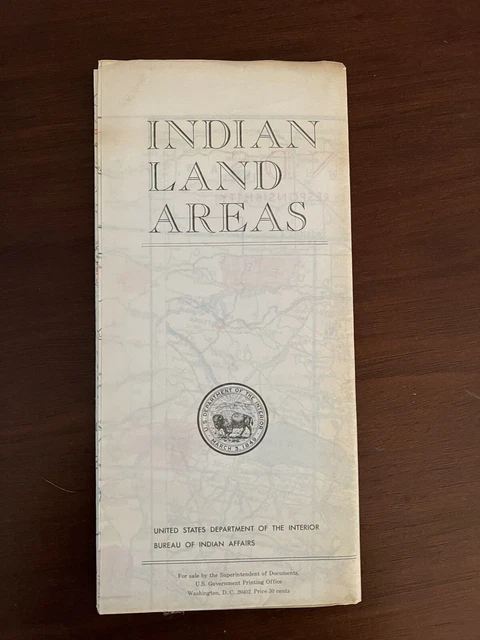 MAP OF &INDIAN LAND AREAS" - Dept Of Interior 1965 £9.00 - PicClick UK