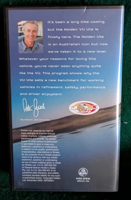 THE HOLDEN VU Ute A New Legend PETER BROCK VIDEO VHS not DVD SS V8 V6 ...