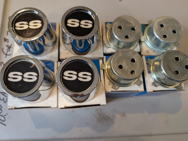 NOS GM CHEVROLET 1969 1970 Camaro Chevelle Nova SS wheel center caps ...