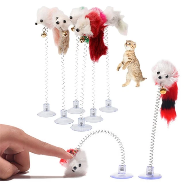 PLUSH TOY DOG Cat Scratch Toys Feather False Mouse Kitten Mice Pet ...