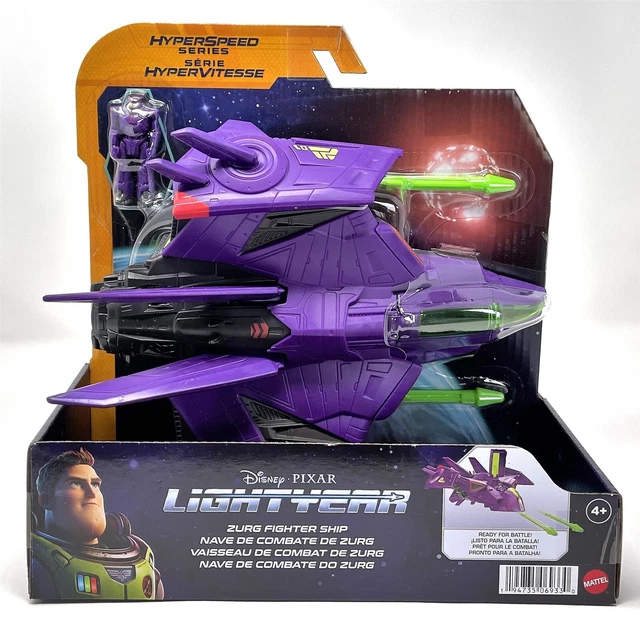 DISNEY PIXAR LIGHTYEAR Hyperspeed Zurg Fighter Ship Vehicle & Mini ...