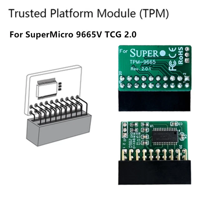 1PCS 20PIN TPM 2.0 Module Trusted Platform For SuperMicro AOM-TPM-9665V ...