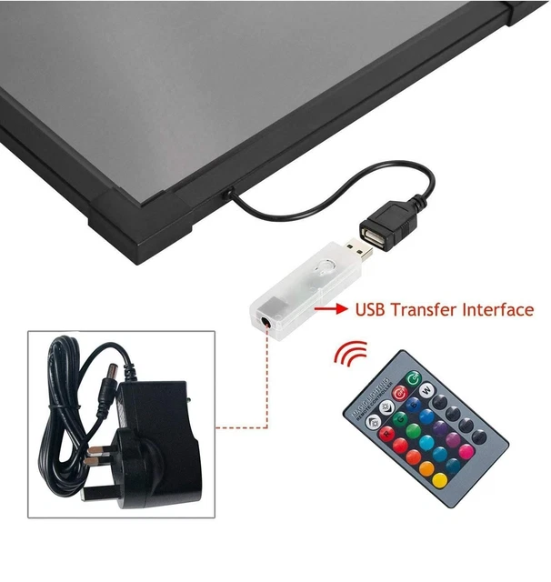 LED MESSAGE BOARD 16x12 Inch Colourful Light Up Drawing Writing Board ...