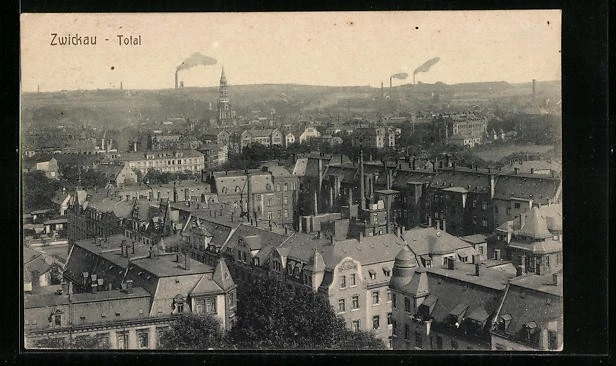 ZWICKAU / SA., Totalansicht, Ansichtskarte 1917 EUR 5,00 - PicClick DE