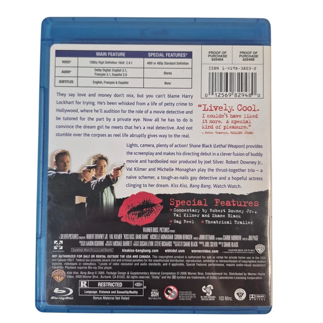KISS KISS BANG Bang Blu ray Robert Downey Jr Val Kilmer Crime Comedy ...