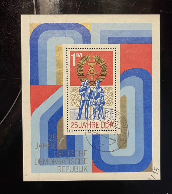 BRIEFMARKENBOGEN DDR 25 JAHRE DEUTSCHE DEMOKRATISCHE REPUBLIK EUR 1,00 - PicClick DE