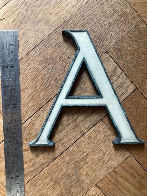 ANTIQUE COPPER AND enamel signage, letter A £12.00 - PicClick UK