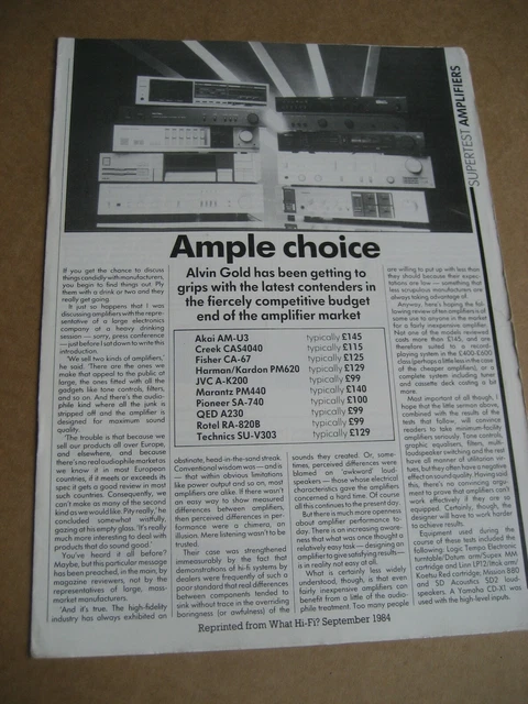 WHAT HIFI AMPLIFIER Test Report Technics Su-V303 Qed A230 Creek Cas4040 ...