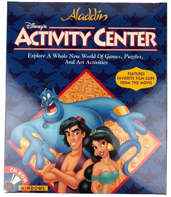DISNEY'S ALADDIN ACTIVITY Center CD computer game for Windows 1994 Big ...