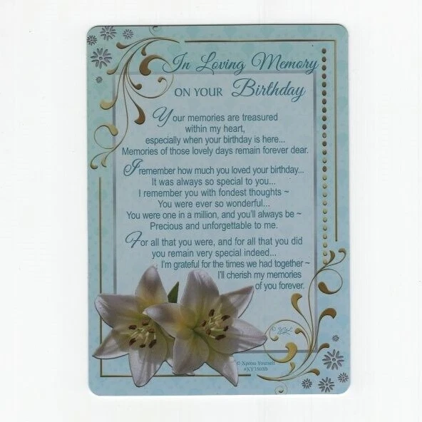 LOVING MEMORY DAD On Your Birthday Graveside Poem Memorial Card & Stake ...