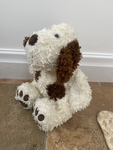 MARKS & SPENCER Soft Toy Puppy Dog Patch Comforter Plush 10 in sitting ...