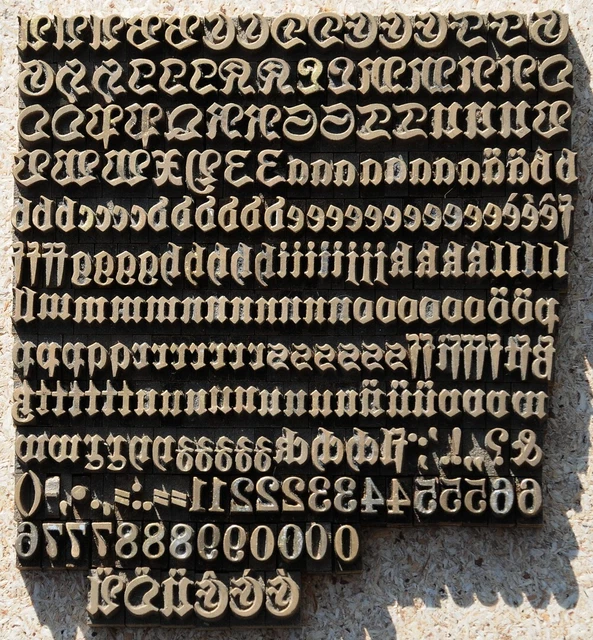 POLICE DE CARACTÈRES à dorer 6 mm fer relieur dorure bronze/laiton ...