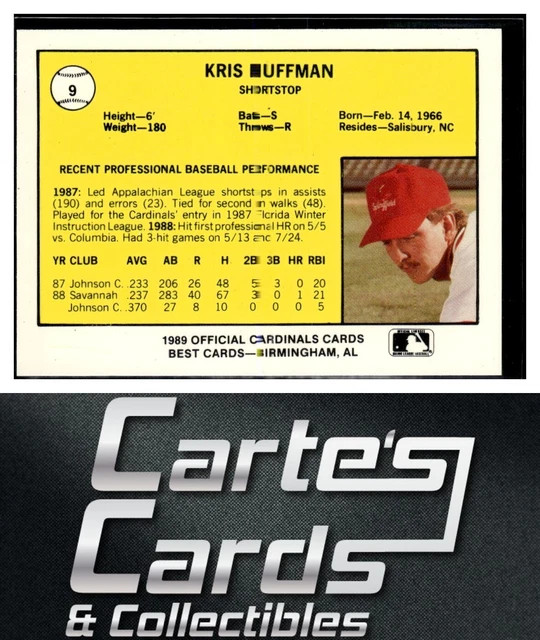 KRIS HUFFMAN 1989 Meilleurs cardinaux de Springfield #9 St. Louis EUR 2 ...