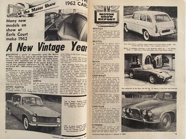 JAN 62 SIMCA Aronde Rover Turbo Car Austin A99 Westminster Datsun ...