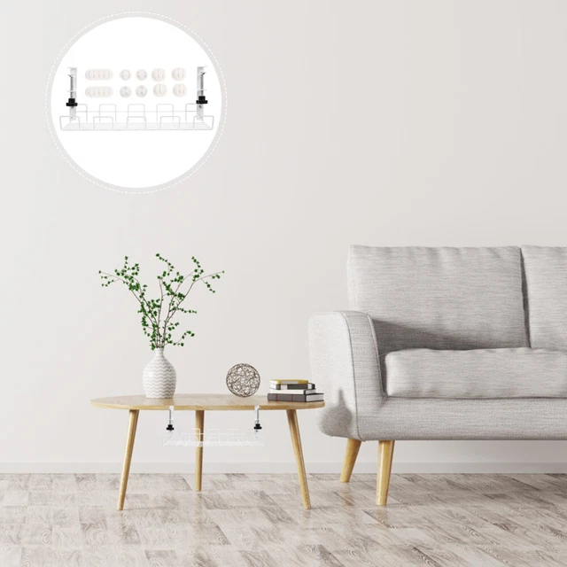 SUPPORT DE RANGEMENT Sous Table Acier Carbone Organisateur Bureau ...