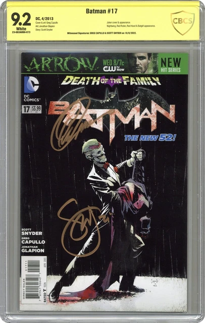BATMAN #17A CAPULLO CBCS 9.2 Witnessed Sig Capullo/ Snyder 2013 23 ...