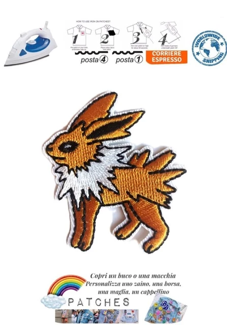 PATCH JOLTEON SMALL size Pokémon toppa termoadesiva iron on elettro n. 135 Eevee EUR 2,49 ...