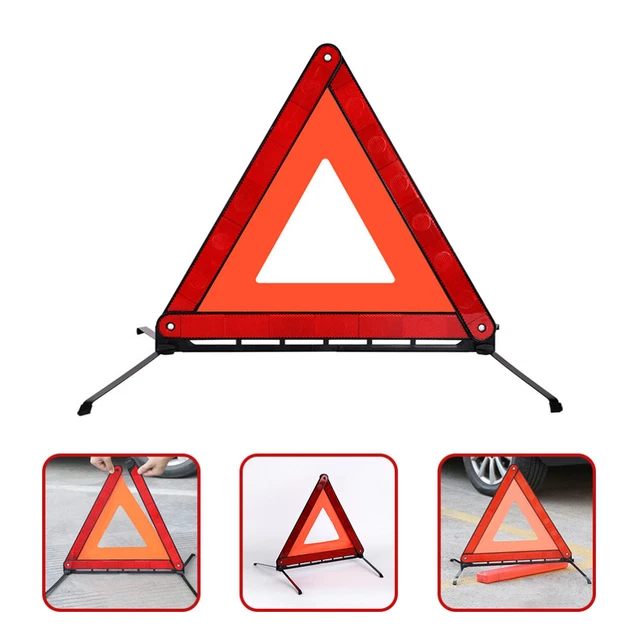 WARNING SIGN TRIPOD Travel Traffic Reflective Car Safety Triangle £19. ...