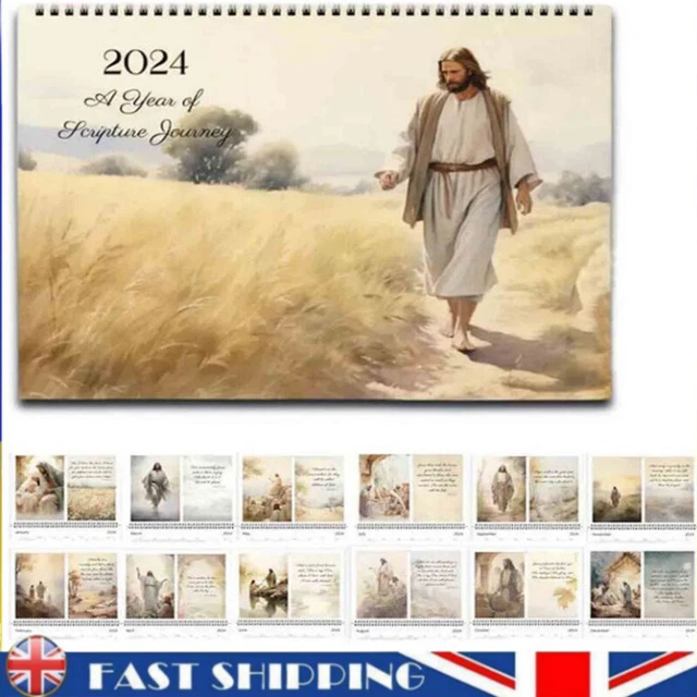 2024 JESUS CHRIST Calendar Christian Faith Jesus Monthly Wall Calendar ...