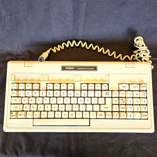 VINTAGE TANDY 1000 Personal Computer Keyboard 8 Pin DIN Untested Clean ...