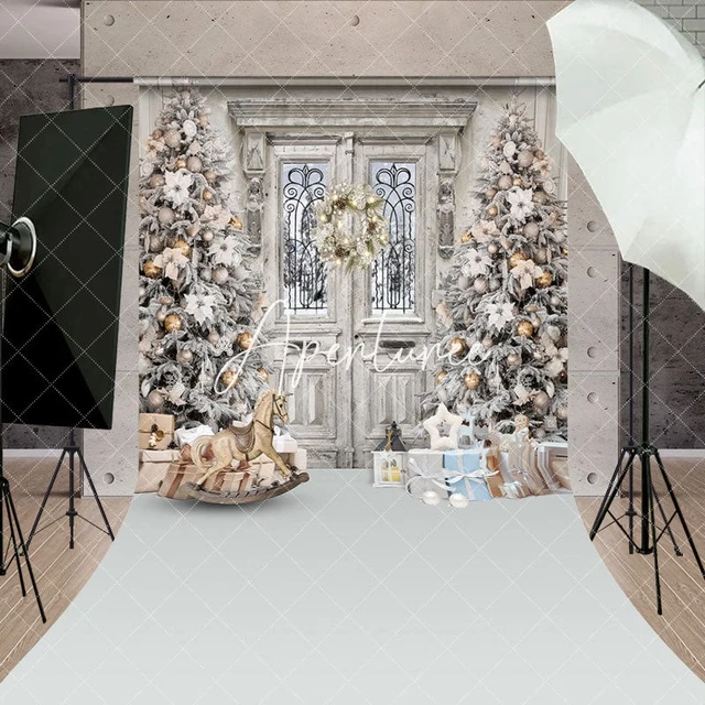 VINTAGE ELEGANT STONE Door Christmas Tree Backdrop $36.09 - PicClick AU