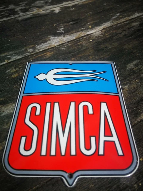 PLAQUE ÉMAILLÉE SIMCA Enamel Sign no Citroen Peugeot Renault Talbot EUR ...
