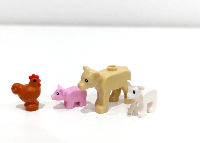 LEGO® FARM ANIMALS / Animal Set Piglet, Lamb, Chicken & Calf - NEW £10. ...
