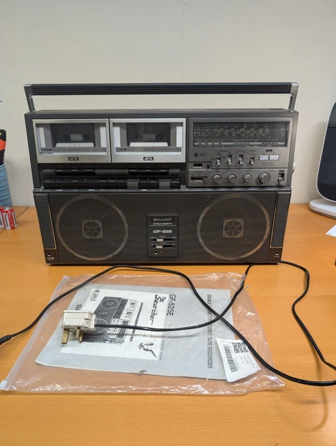 VINTAGE SHARP GF-525 Double Cassette Boombox - Retro Portable Radio A8 ...