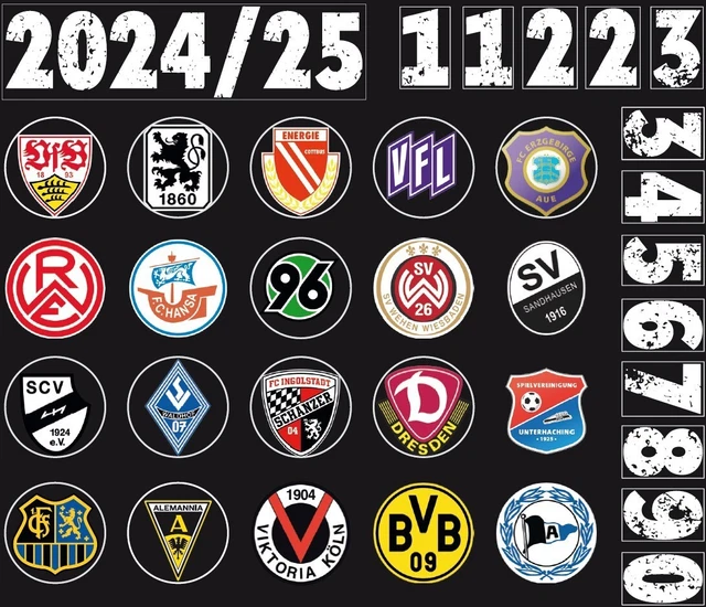DFB MAGNETTABELLE DER 3. Liga (2024/25) Fußball Magnet Set Verein Logo ...