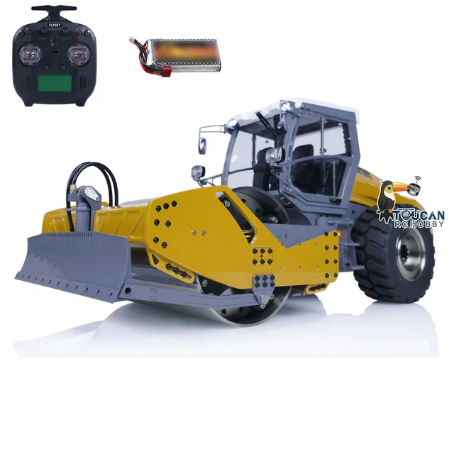LESU METAL 1/14 RC Hydraulic Road Roller Aoue-H13i RTR Remote Control ...