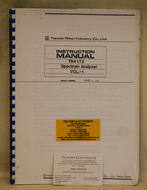 TAKEDA RIKEN INDUSTRY CO LTD. TR4172 Spektrumanalysator ...