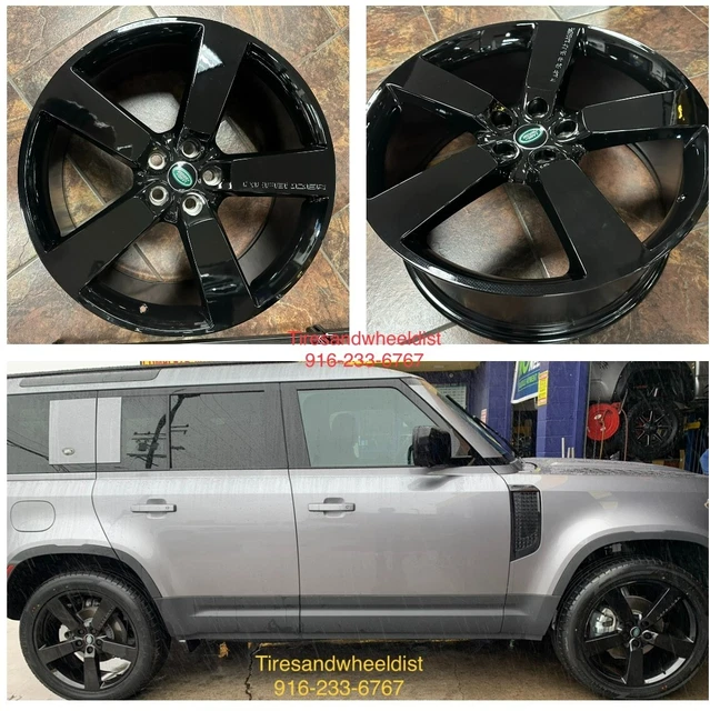 22'' INCH WHEELS fit Land Rover Defender Gloss Black Rims with Tires ...