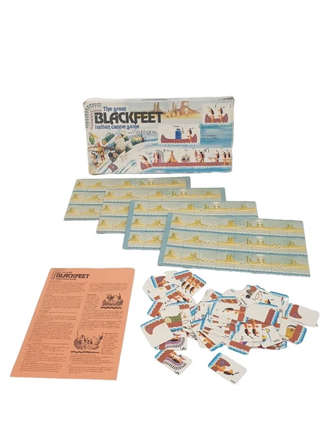 VINTAGE &THE GREAT BLACKFEET INDIAN CANOE GAME". By Waddingtons 1980 ...