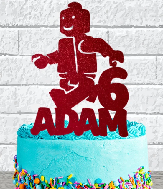 PERSONALISED LEGO INSPIRED Any Name/Age Birthday Cake Topper £4.99 ...