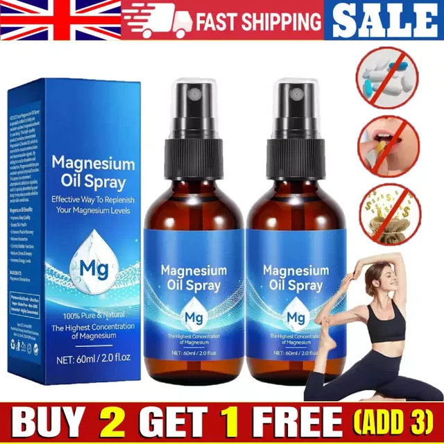 PURE MAGNESIUM OIL Spray - 100% Pure & Natural Magnesium Oil Spray UK £ ...