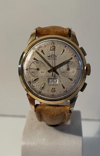 RARE MONTRE CHRONOGRAPHE Grande Date (Cal. Venus 211 /210) MATY ...