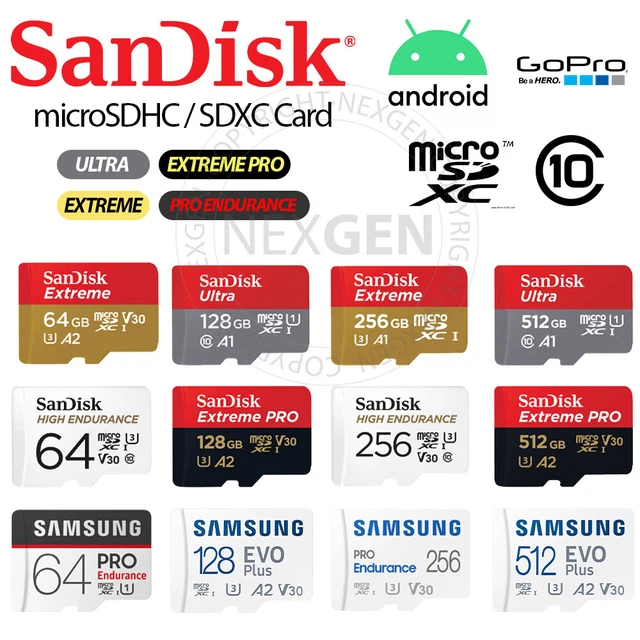 SanDisk Per Action Cam E Smartphone MicroSD SanDisk Ultra Extreme Pro ...