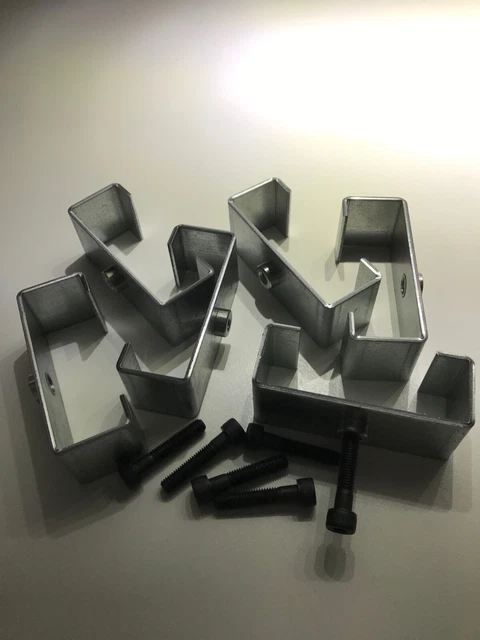 6 X GALVANISED H section Concrete Post Brackets to fit 90mm post £17.00 ...