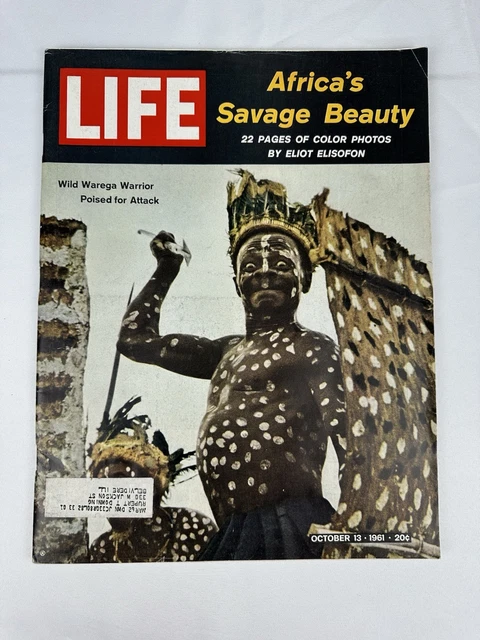OCTOBER 13 1961 Life Magazine, Warega Warrior, Africa's Savage Beauty £ ...