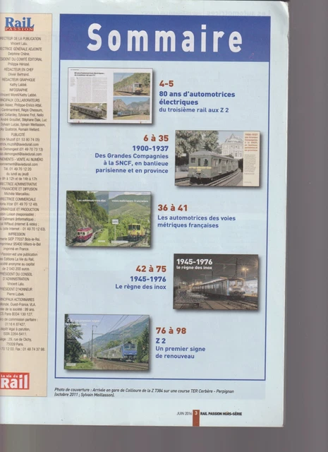 RAIL PASSION HS N°28 LES AUTOMOTRICES T1 DU 3e RAIL AUX Z2 EUR 8,00 ...