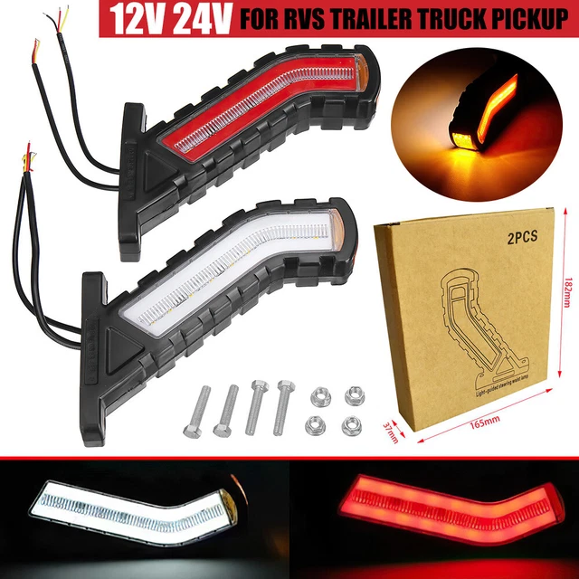 2X 12V 24V Recovery Side Marker Outline Led Lights Lamps Trailer Truck ...