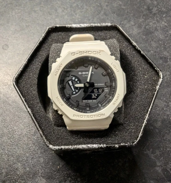 G-SHOCK GA-2100-7AER OCTAGON Series Cream White Color Men's Stylish ...